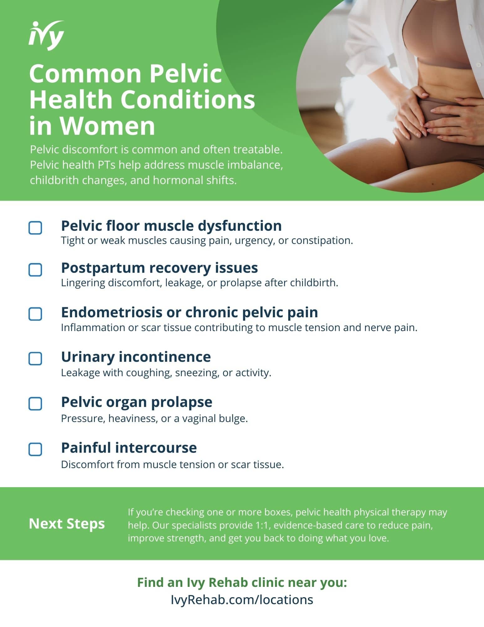 Women’s Pelvic Health: How PT Relieves Pain | Ivy Rehab
